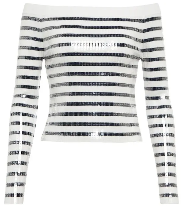 Jean Paul Gaultier Sequined Striped Sweater