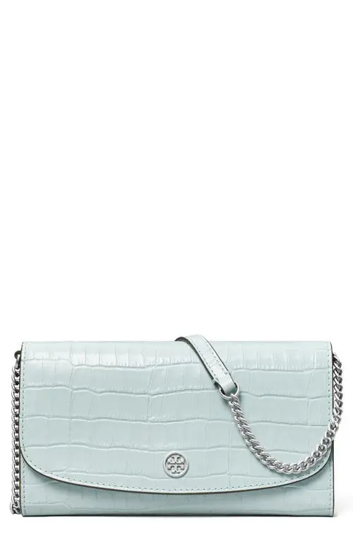 Tory Burch Robinson Embossed Crossbody - Blue Mist