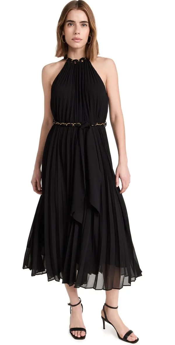 Zimmermann Sunray Pleat Midi Dress - Black