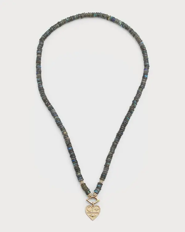 SYDNEY EVAN 14k Yellow Gold, Diamond & Heart Charm Necklace