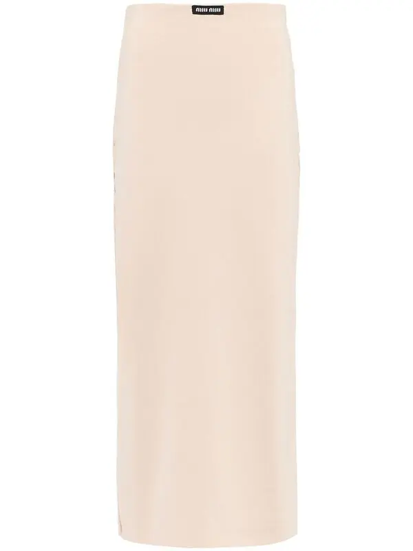 Miu Miu High-waist Midi Skirt - Neutrals
