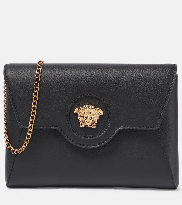 Versace La Medusa Leather Wallet On Chain