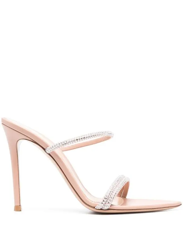 GIANVITO ROSSI Cannes 105mm Suede Sandals - Neutrals
