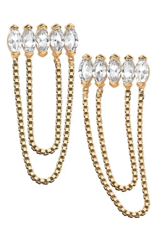 Jennifer Zeuner Jewelry Rocky Drop Earrings - Yellow Gold Plated