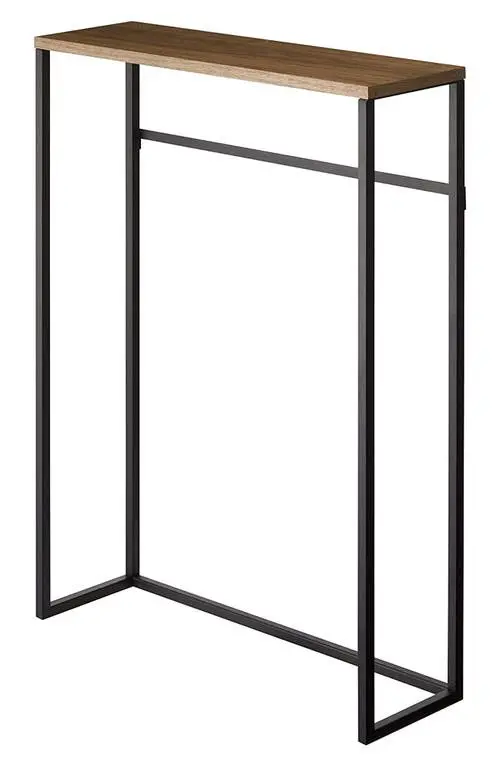 YAMAZAKI Narrow Entryway Wood Top Console Table - Black