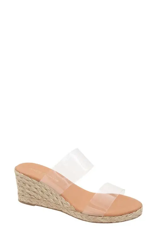 Andre Assous Nori Wedge Sandal - Clear/ Gold