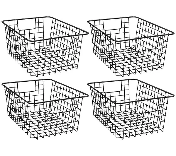 SORBUS Metal Wire Storage Baskets Set Of 4
