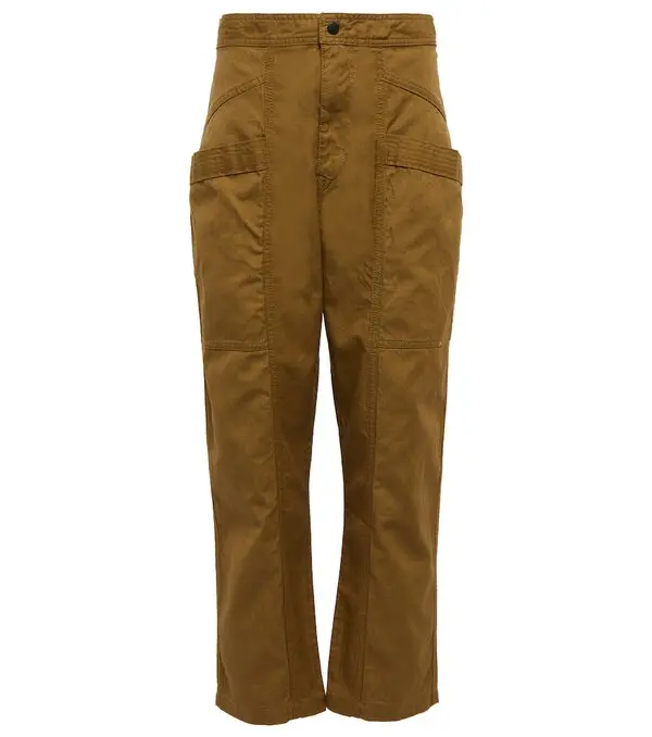 MARANT ETOILE Pandore Cotton-blend Trousers - Brown