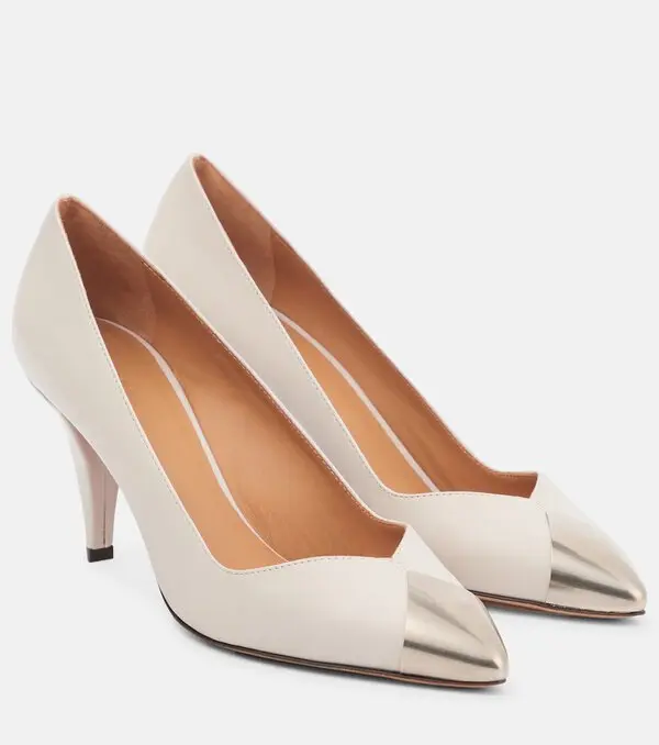 Isabel Marant Palda Leather Pumps - White