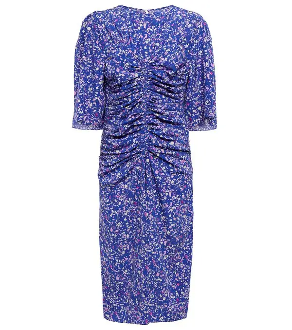 Isabel Marant Lurner Silk-blend Midi Dress - Blue