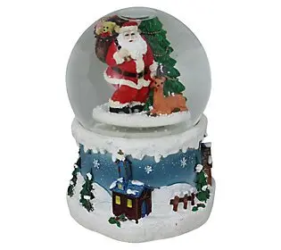 NORTHLIGHT 6' Santa W/ Tree & Reindeer Blowing Now Globe