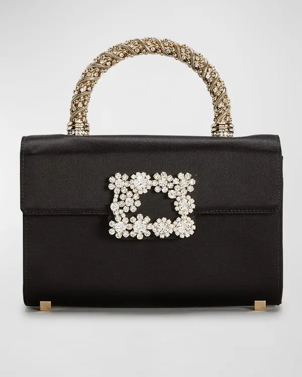 ROGER VIVIER Flower Jewel Mini Top-handle Bag - Nero