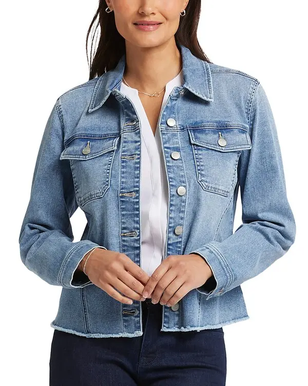 NYDJ Frayed Hem Trucker Jacket - Lakefront