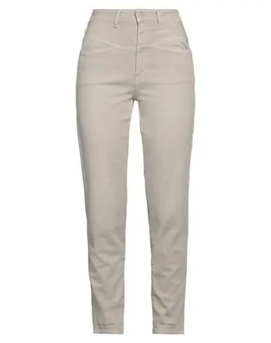 Closed High-waisted Gabardine Pants - Grey