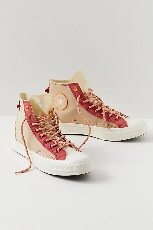 Buy CONVERSE Chuck 70 Hi Top Colorblock Sneakers - Rhubarb Pie / Orange ...