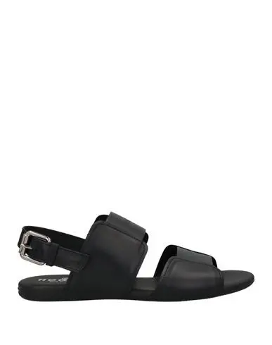 Hogan Soft Leather Sandals - Black