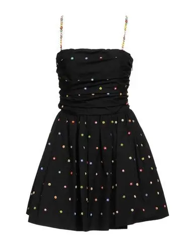 MSGM Floral-print Flared Mini Dress - Black