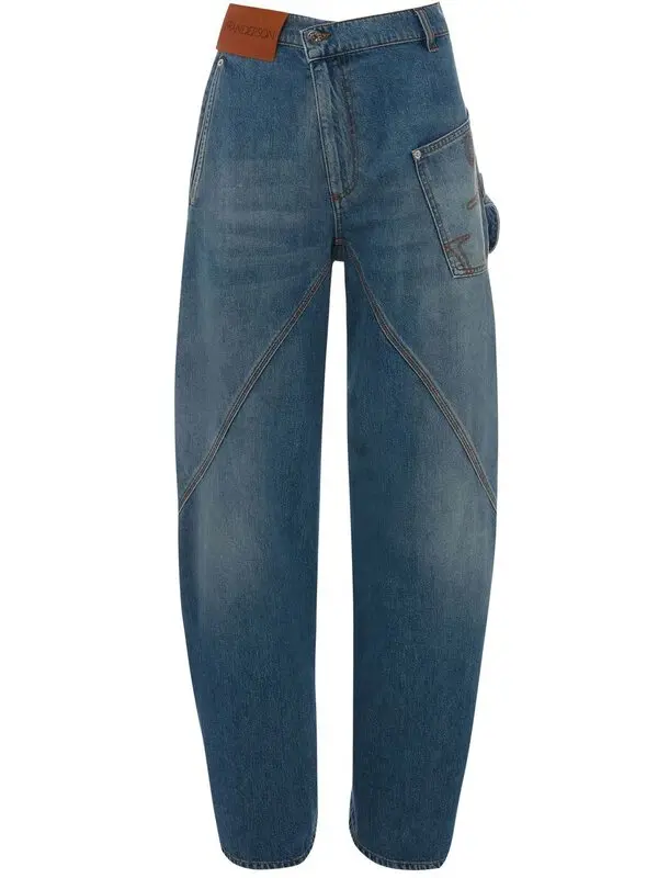 JW Anderson Oversized Twisted Wide-leg Jeans - Blue
