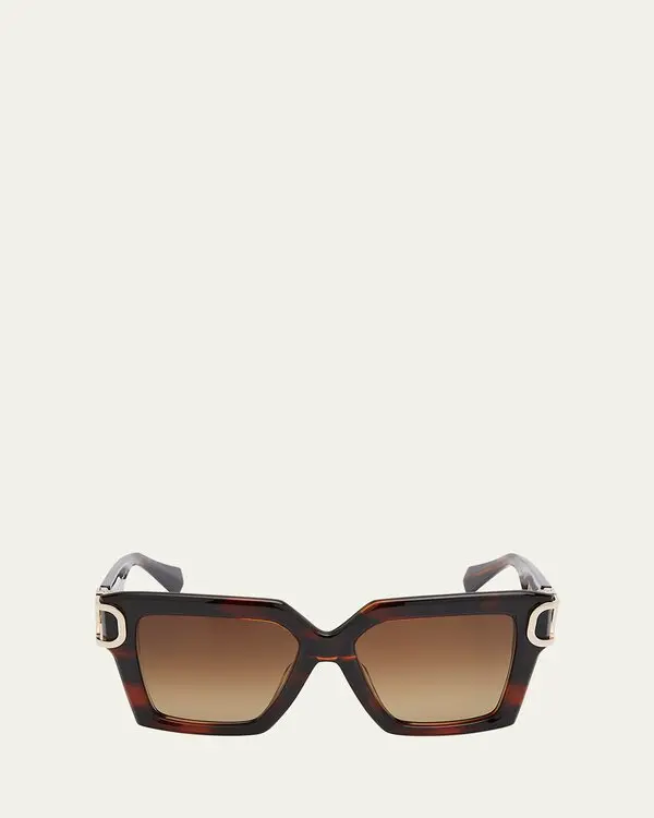Valentino Garavani Uno Square Sunglasses - Translucent Brown