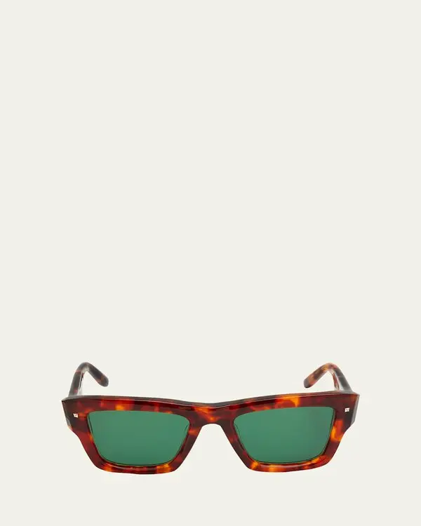Valentino Garavani Xxii Square Sunglasses - Honey Tortoise Dark Green