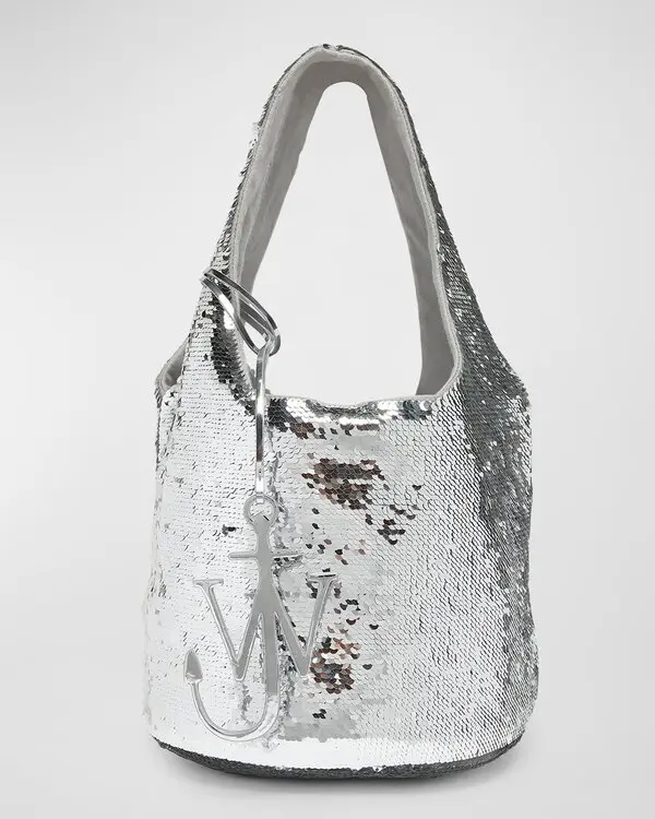 JW Anderson Mini Sequin Shopper Tote - Silver