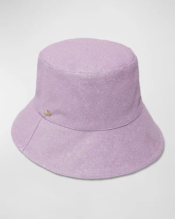 Lele Sadoughi Glitter Bucket Hat With Logo Charm