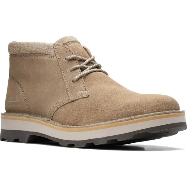 Clarks Corston Db Waterproof Chukka Boots - Sand W Lined