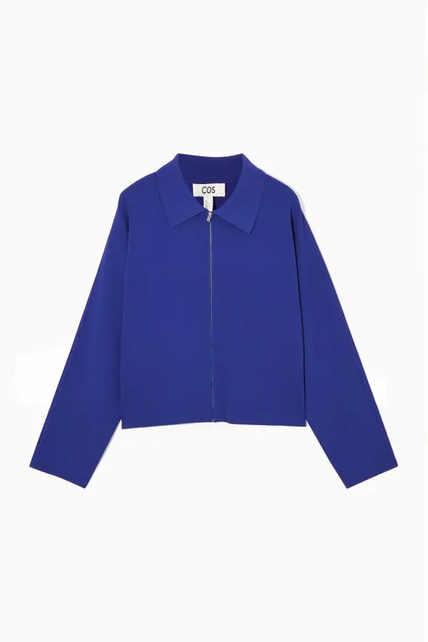 Blouson Bomber Long COS Femme Taille 38 - Couleur Bleu - Occasion Très Bon état