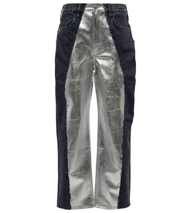 FRAME Pieced Mid-rise Straight Jeans