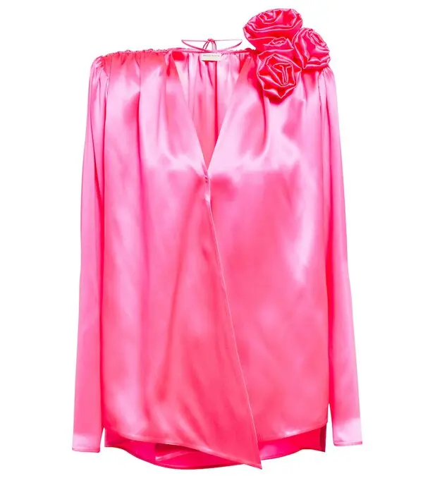 Magda Butrym Embellished Silk Blouse - Pink