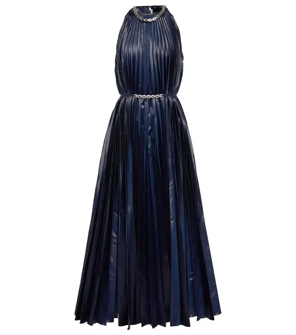 CHRISTOPHER KANE Embellished Halterneck Lamé Midi Dress