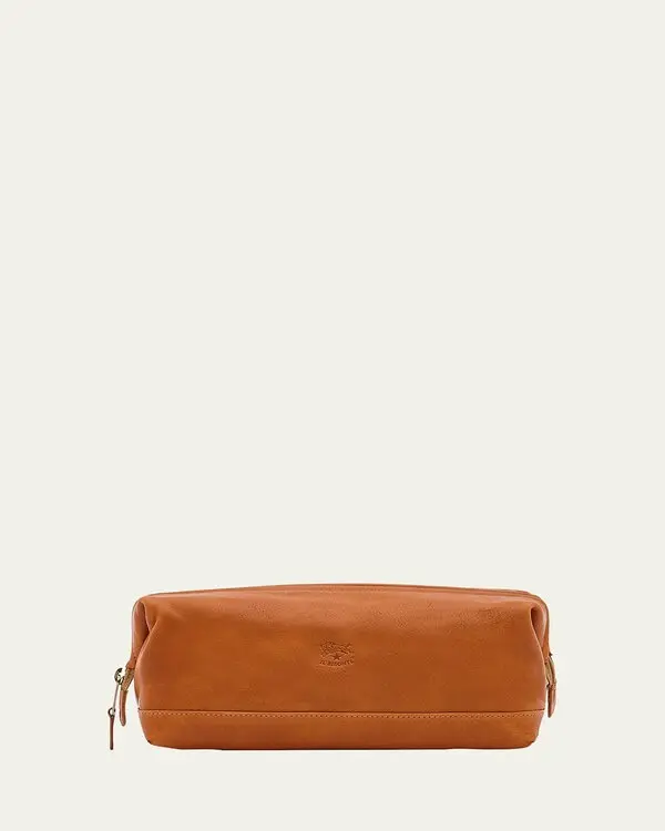 Il Bisonte Leather Travel Toiletry Case - Vintage Natural