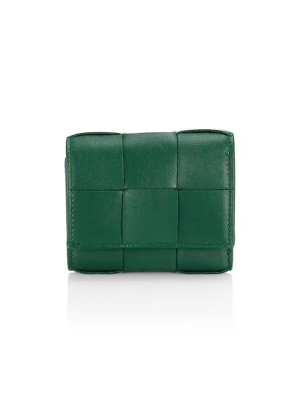 Bottega Veneta Cassette Trifold Wallet - Raintree | Editorialist