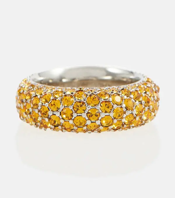 Amina Muaddi Cameron Crystal Ring - Silver