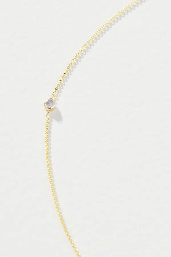 Maya Brenner Designs 14k Gold Asymmetric Birthstone Necklace - June