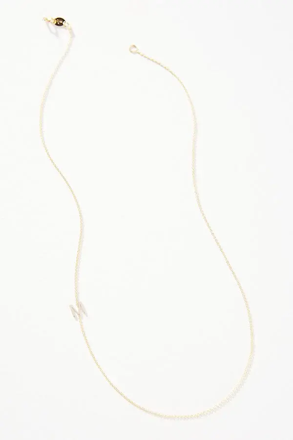 Maya Brenner Designs 14k Asymmetric Monogram Necklace - M