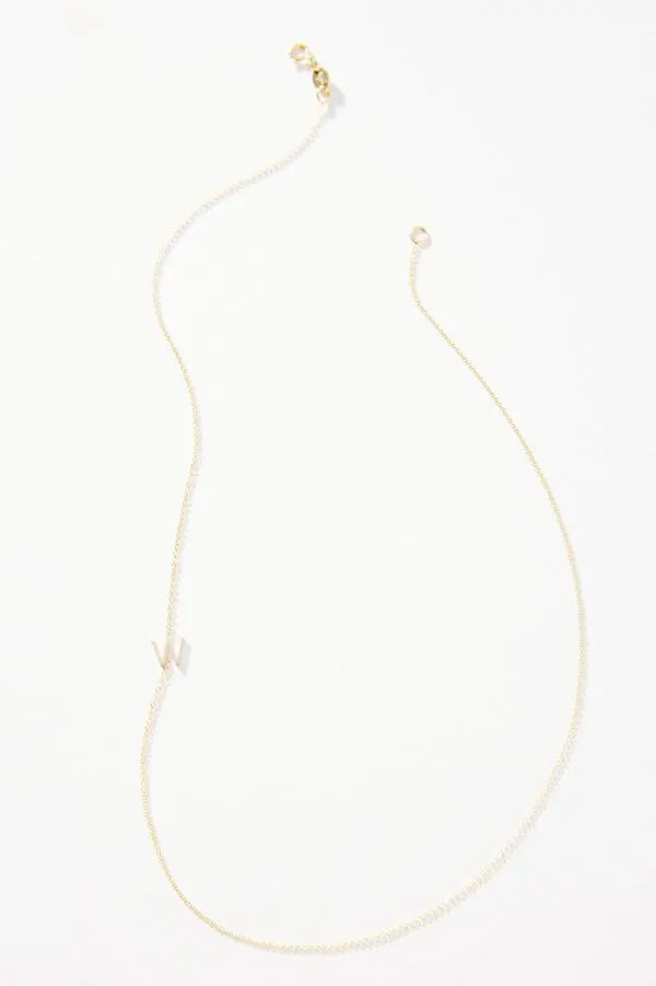 Maya Brenner Designs 14k Asymmetric Monogram Necklace - W