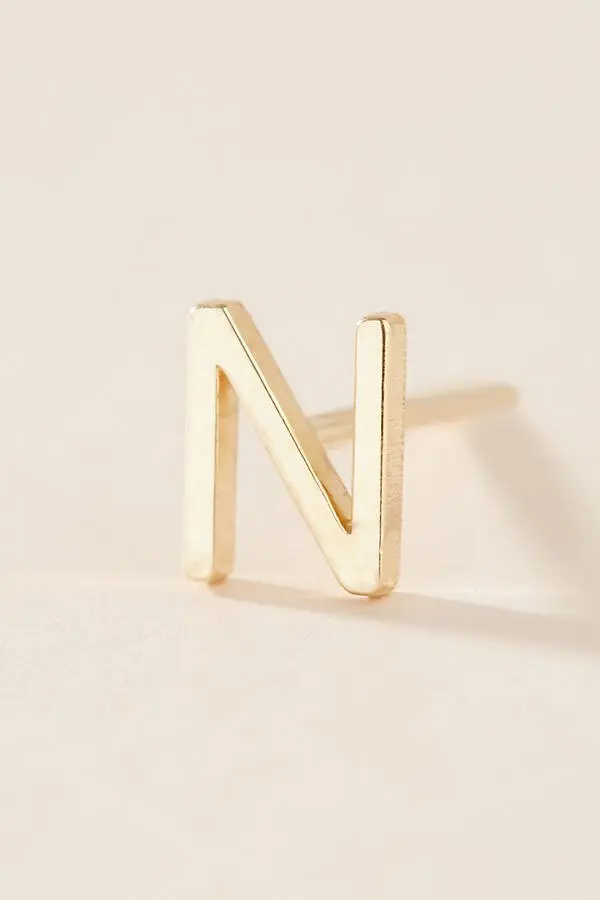 Maya Brenner Designs 14k Yellow Monogram Post Earring - N