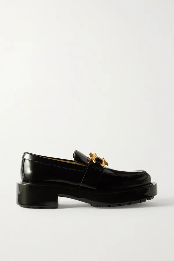 Bottega Veneta Monsieur Embellished Patent-leather Loafers - Black 