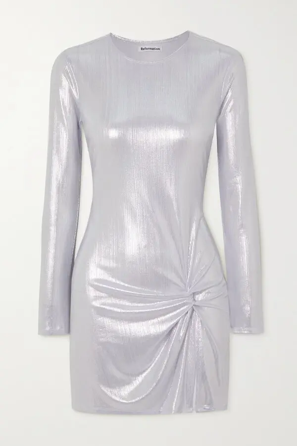 reformation roxbury knit dress Buy Metallic Knitted Mini - Silver At 55% Off sheismeBridal