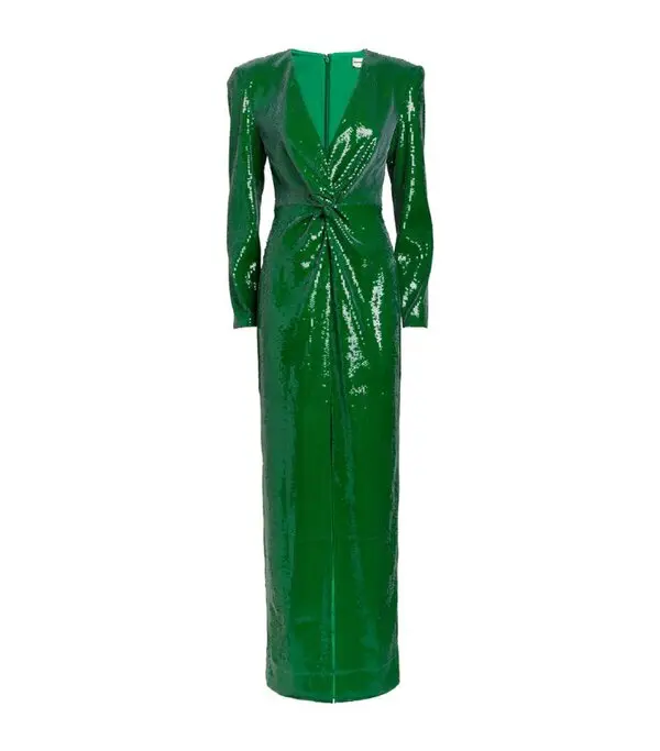 Roland Mouret Sequin-Embellished Maxi Dress - Green | Editorialist