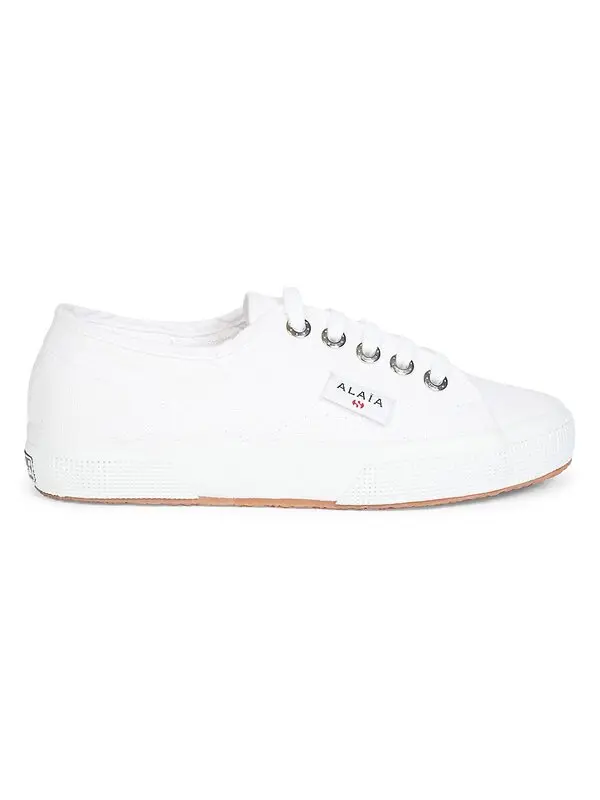 Alaïa X Superga Canvas Flat Sneakers - White | Editorialist
