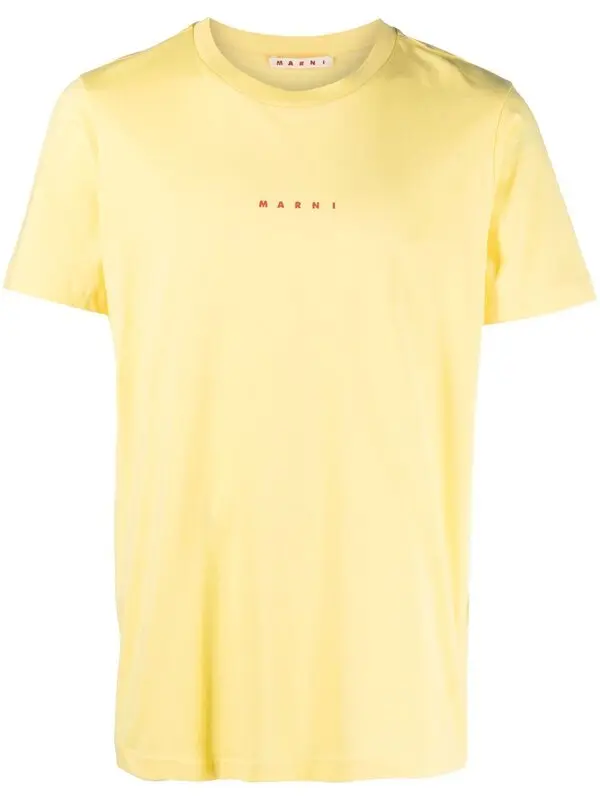 Marni Logo-print Cotton T-shirt - Yellow