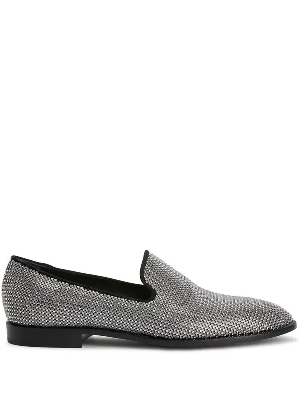 GIUSEPPE ZANOTTI Jareth Disco Crystal-embellished Loafers - Silver
