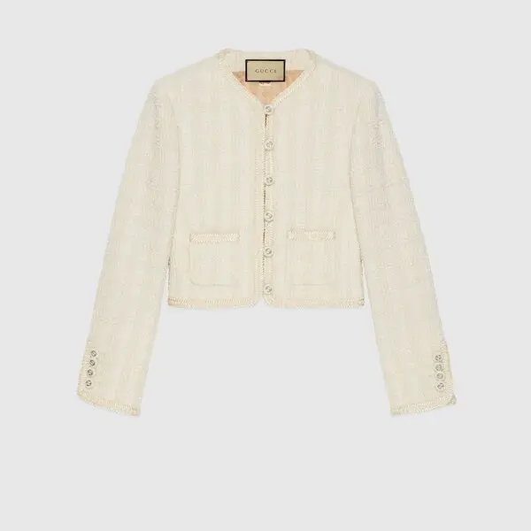 Gucci Tweed Jacket - White