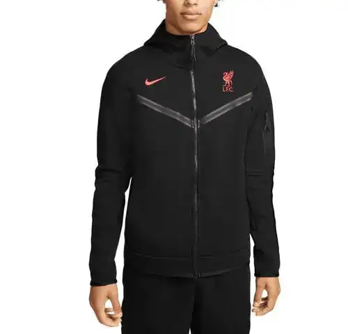Nike Liverpool Logo Tech Fleece Full-zip Hoodie - Black | Editorialist