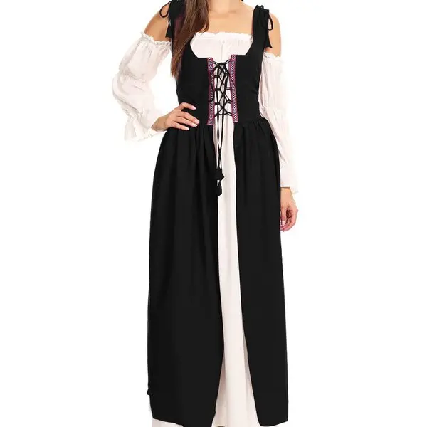 ANNA-KACI Renaissance Overdress Medieval Irish Off Shoulder Dress ...