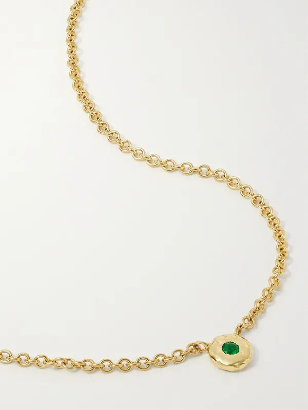 OCTAVIA ELIZABETH Net Sustain Nesting Gem 18-karat Recycled Emerald Necklace - Green