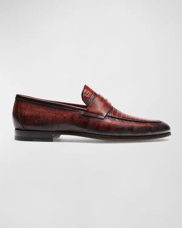Magnanni Vincente Lizard Penny Loafers