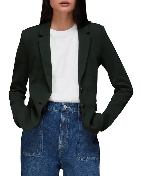 Whistles Slim Jersey Blazer - Forest Green